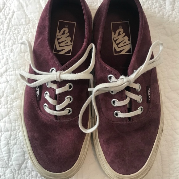 Vans | Shoes | Maroon Suede Classic Low Top Vans | Poshmark